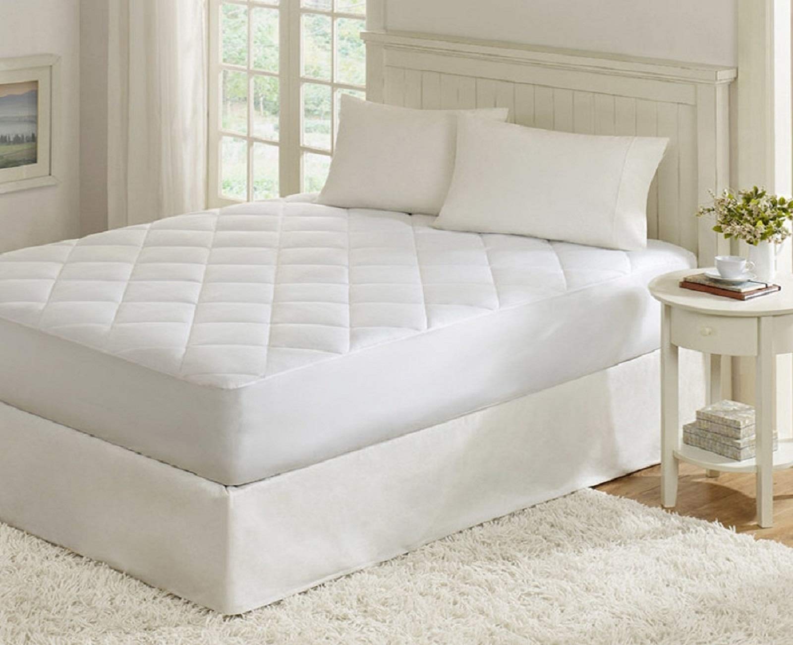 Mattress Pads, Quilted Mattress Topper-Hypoallergenic Waterproof Protector (King, Size)