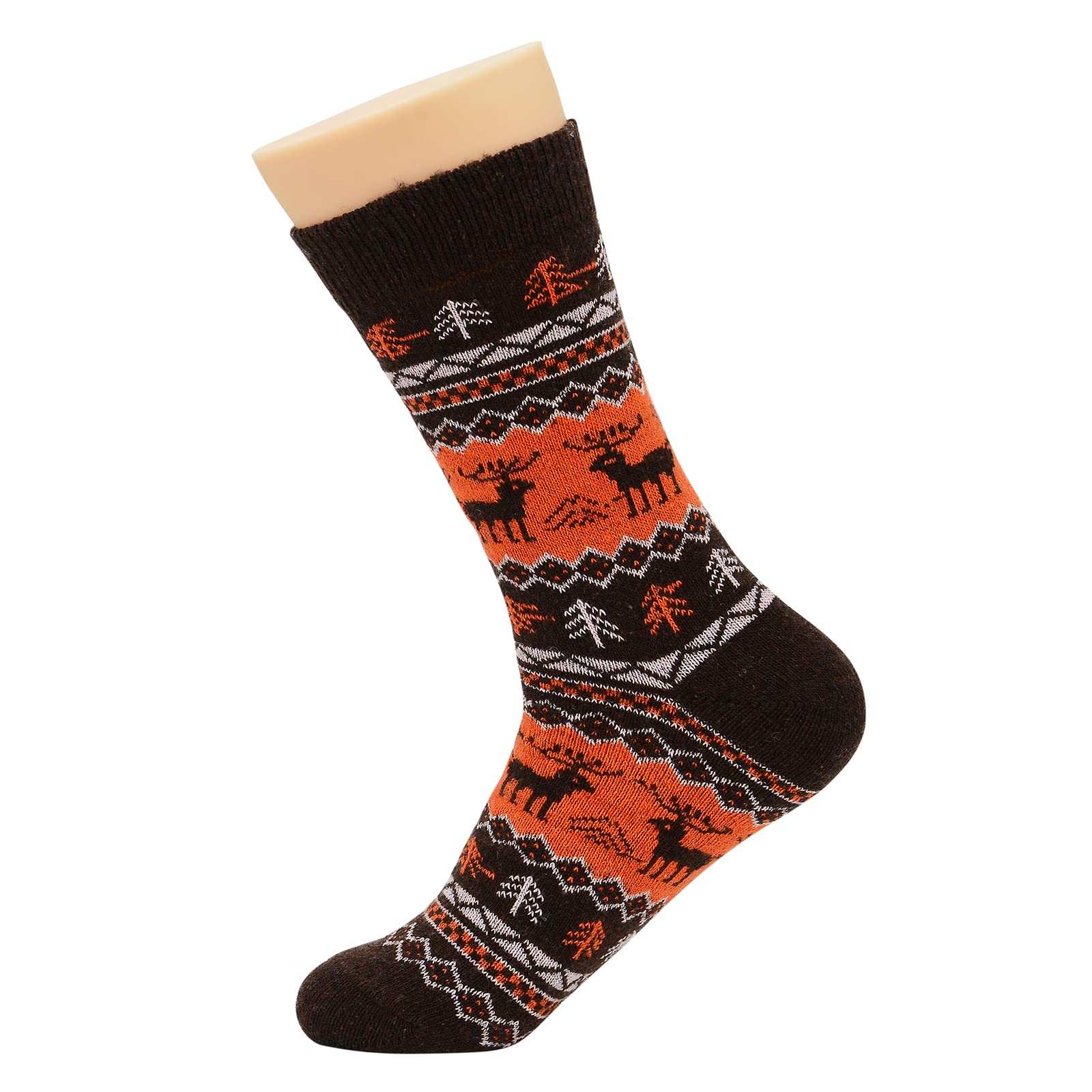 Durio Mens Christmas Socks Warm Wool Socks for Men Soft Casual Winter Socks Cozy Socks for Men Crew Socks Deer One Size