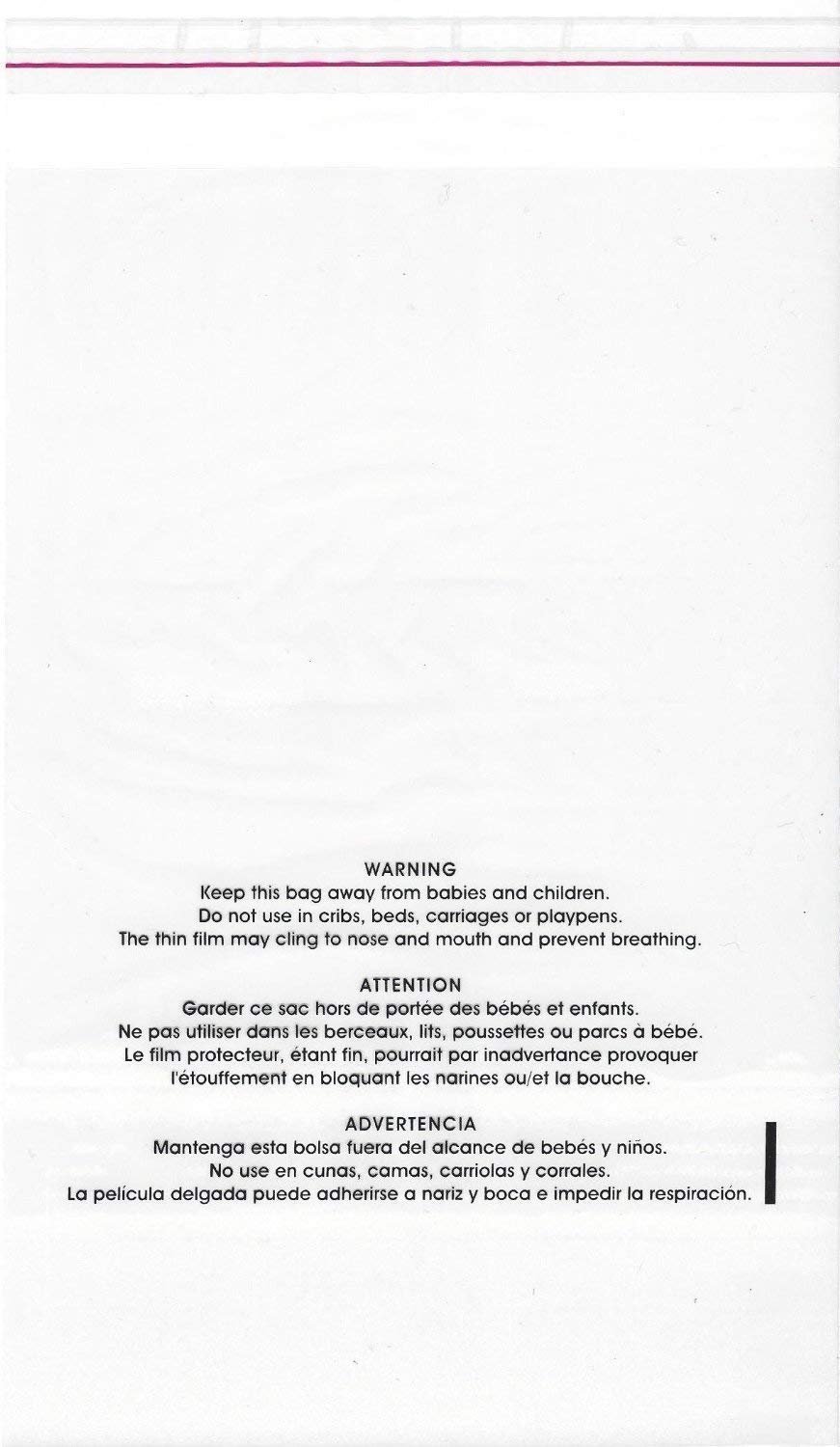 Self-Seal Suffocation Warning, Clear Poly Bags 1.5ml 100 Count for FBA, Easy Peel and Seal Closure! (9" x 12")