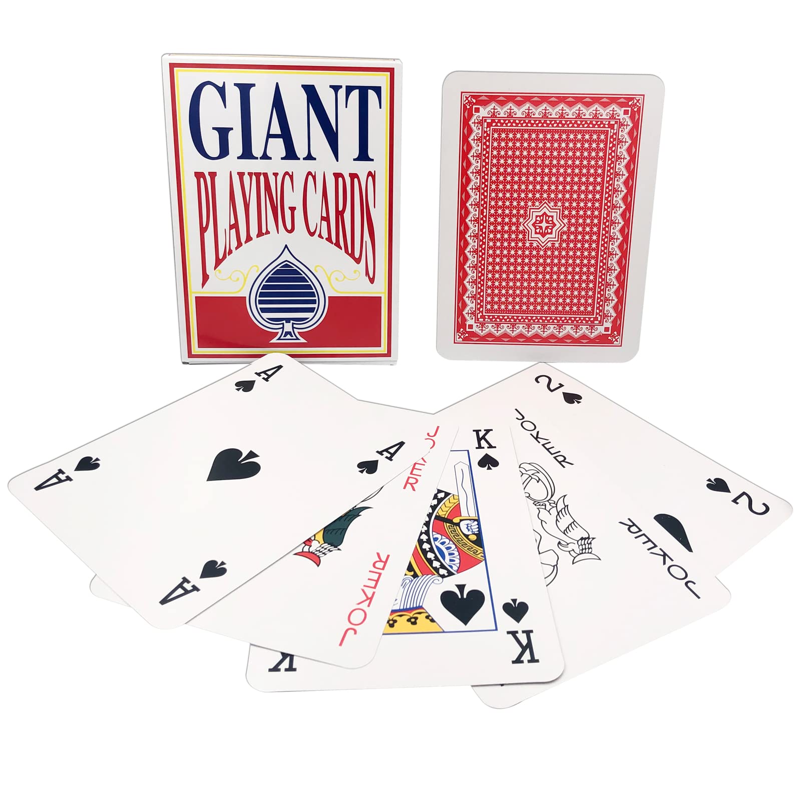 Yuanhe Jumbo Giant Playing Card Deck - 8X11 Inch Large Oversized Cards - Super Big Game Theme Full Deck - For Kids, Adults, Casino Party Decorations
