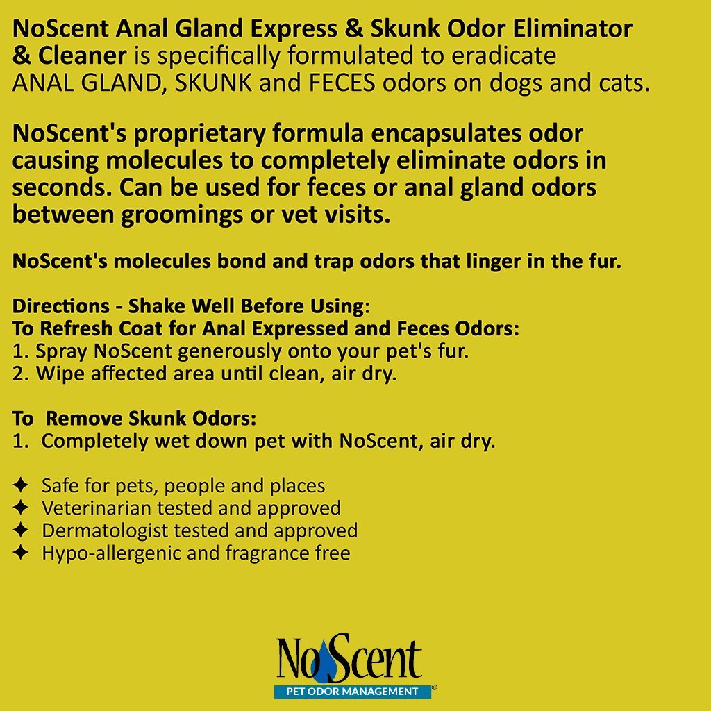 No Scent Anal Gland Express & Skunk Spray Pet Fur Cleaner for Dogs & Cats (8 Fl Oz / 237 mL)