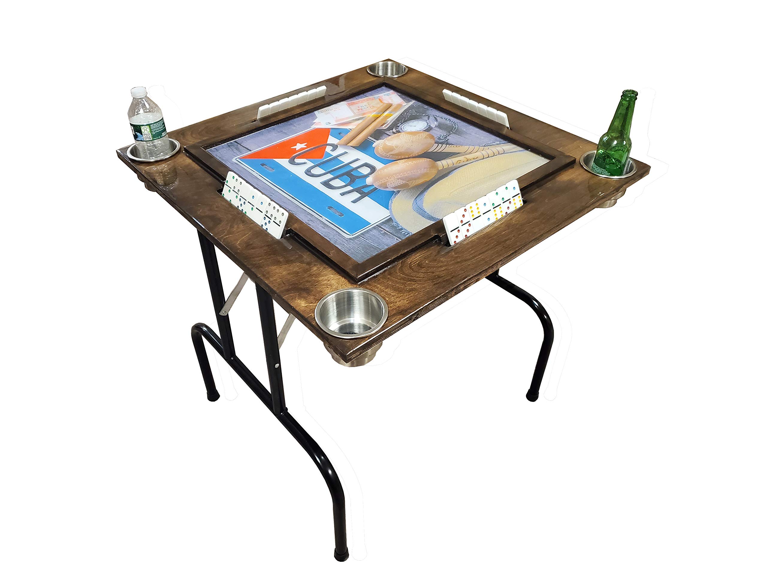The Kitchen Zone Custom Domino Table with Flag - Anti-scrash and Water-Resistant(Legs Included)