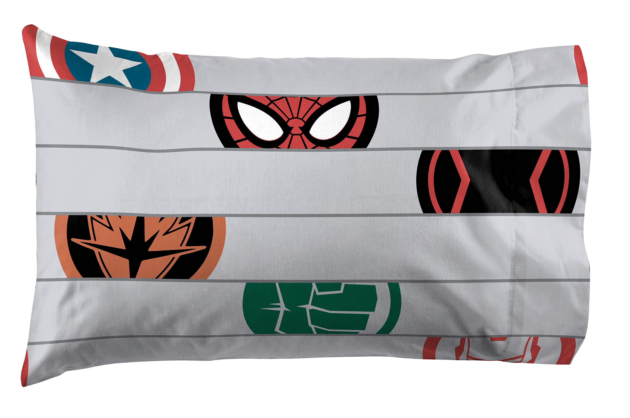 Jay Franco Marvel Avengers Emblems Full Sheet Set - 4 Piece Set Super Soft and Cozy Kid’s Bedding - Fade Resistant Microfiber Sheets (Official Marvel Product)