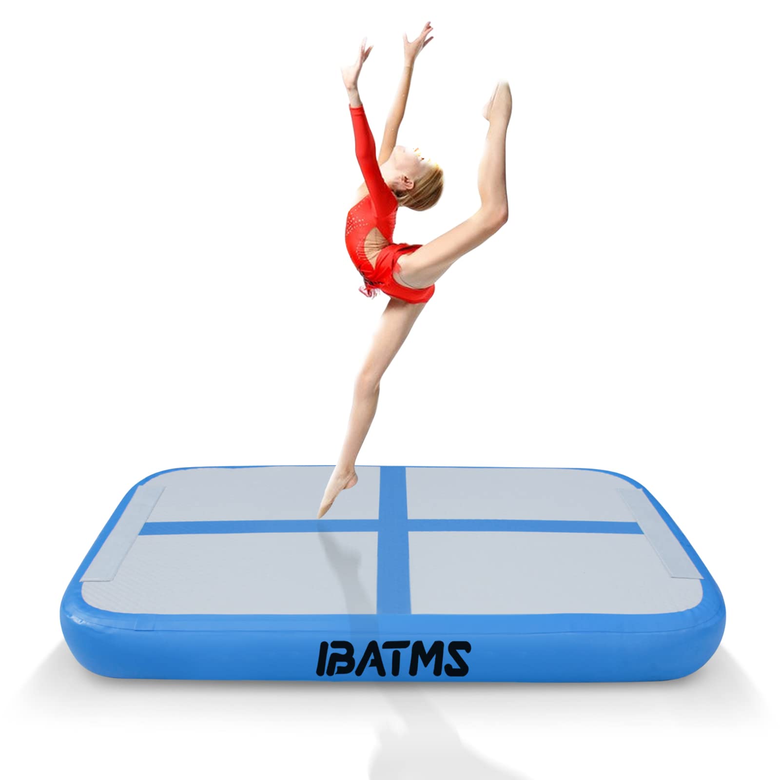 DAIRTRACK IBATMS 3.3ft Inflatable Gymnastics Air Tumbling Mat 8inches Thickness Air Mats for Home Use/Training/Cheerleading with Air Pump