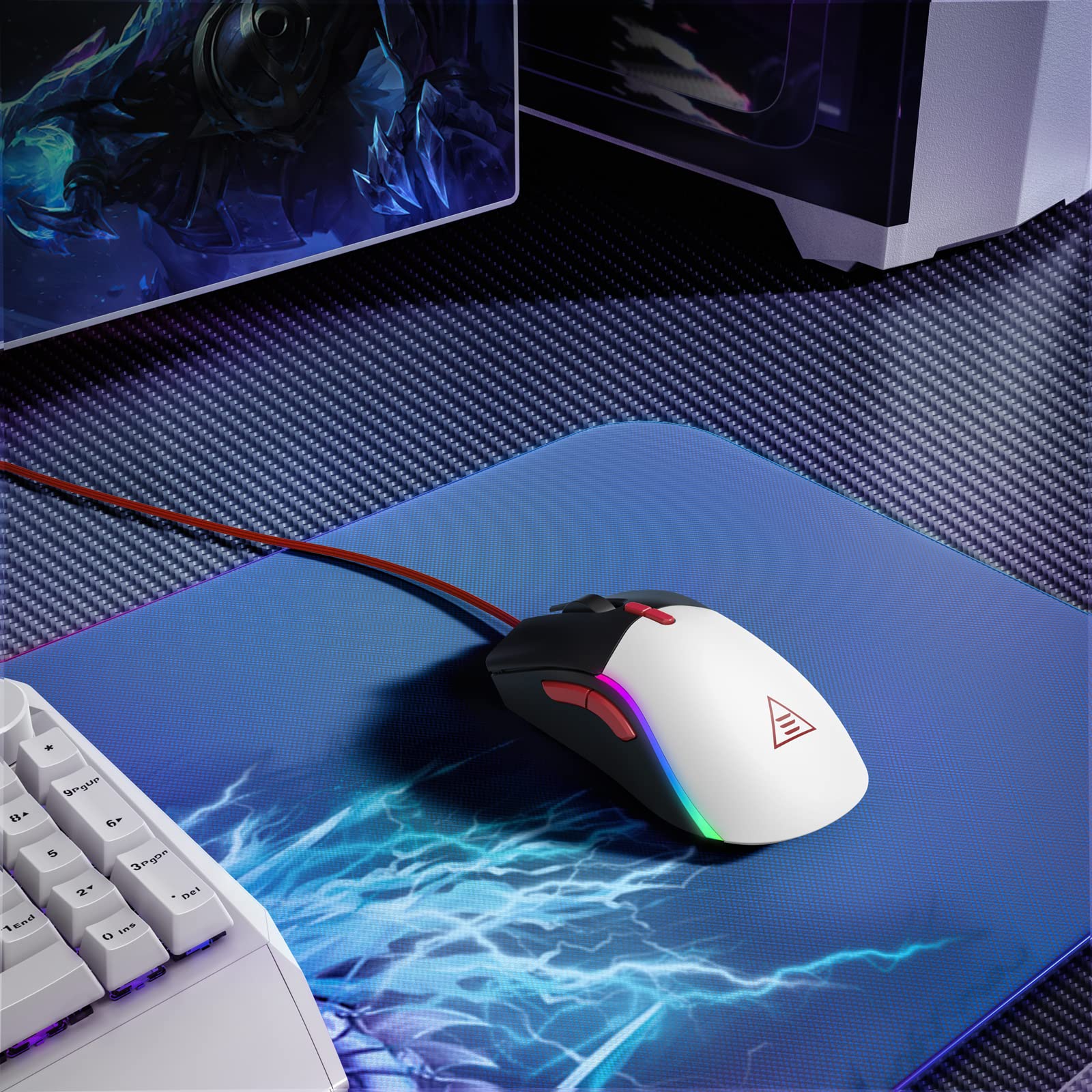 EKSA Gaming Mouse,Computer Mouse,Ergonomic Mouse, Adjustable 12000 DPI Wired Mouse for Windows/PC/Mac/Laptop Gamer