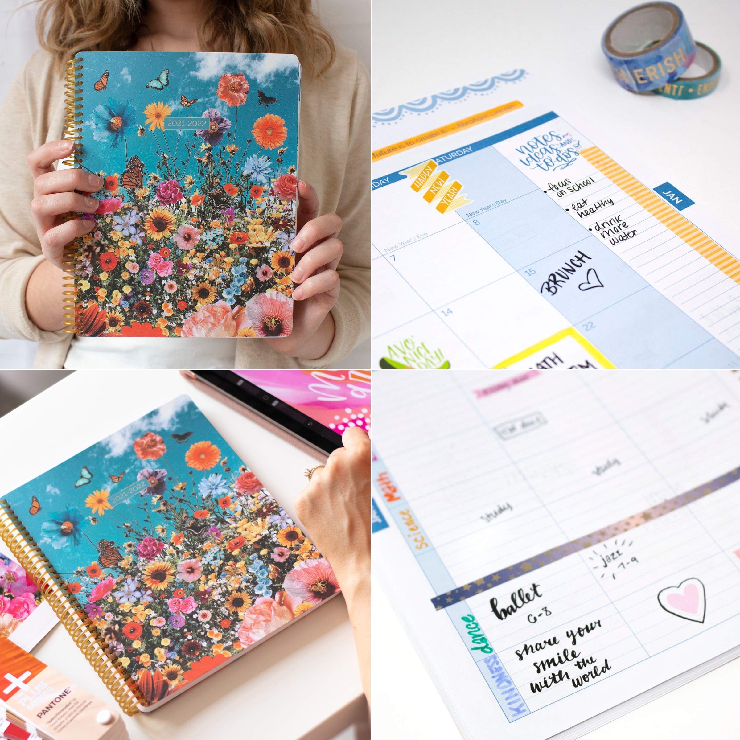 Daisy by bloom daily planners 2021-2022 Academic Year Student Day Planner (July 2021 - July 2022) - Elementary Through Middle School Calendar Agenda Book - 7โ x 9" - Wildflowers