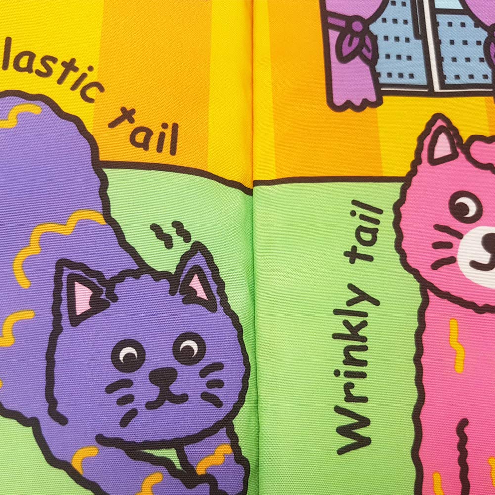 Zocita Baby Soft Animal Tails Activity Cloth Book with Crinkle Fabric, Kitty Tails