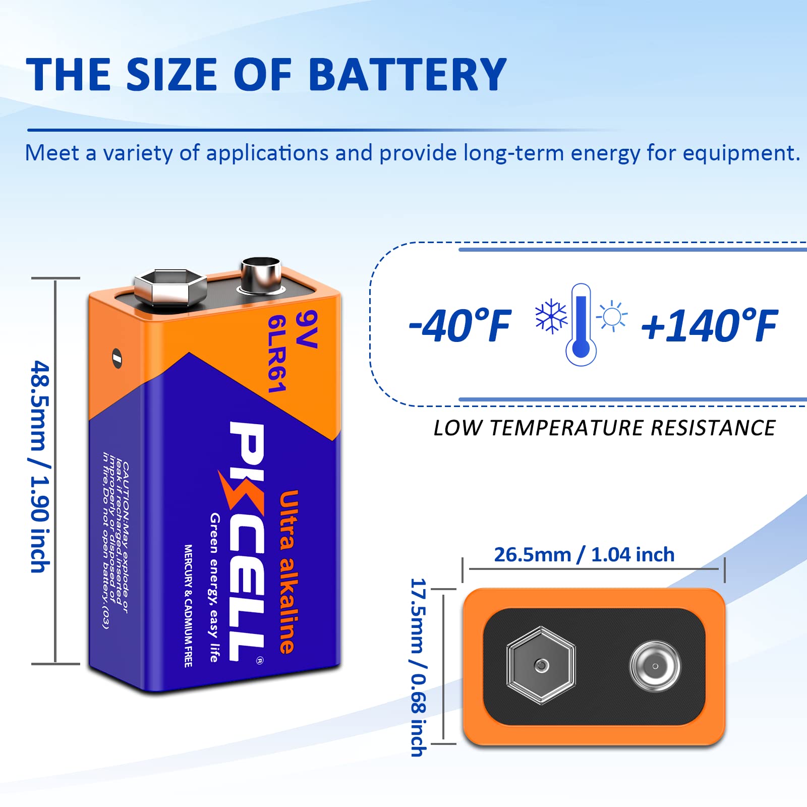 PILOCEL Smoke Alarm Batteries, 9 Volt Alkaline Performance All-Purpose Batteries, 10 Count Pack Ultra Long-Lasting for Household and Office Devices