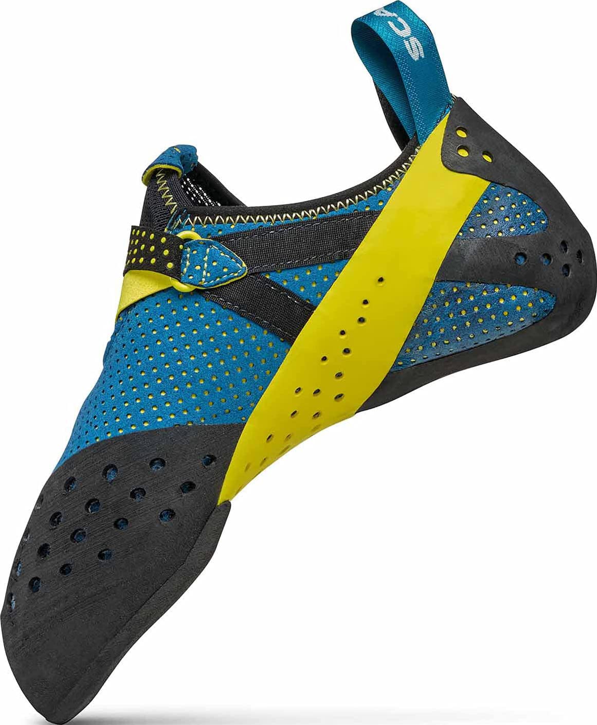 SCARPA Furia Air Rock Climbing Shoes for Sport Climbing and Bouldering - Specialized Performance for Sensitivity and Breathability - Baltic Blue/Yellow - 8-8.5