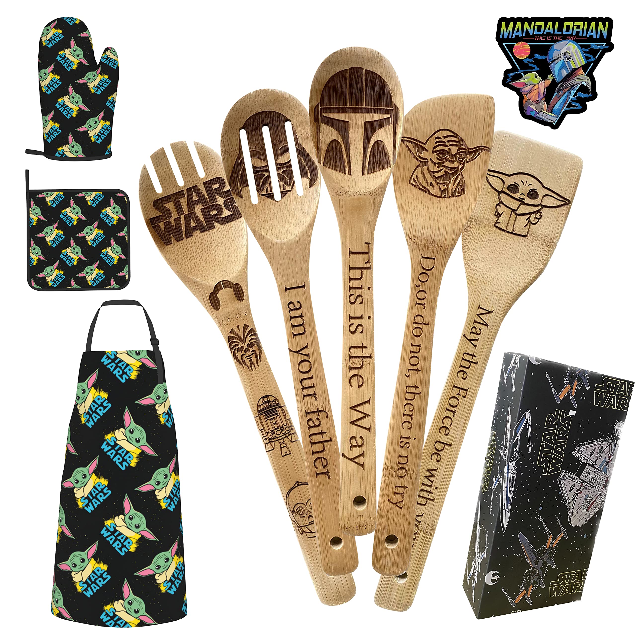 Christmas Gift Star Kitchen Utensils Set Idea Utensil Wooden Spoons Set House Warming Wedding Present Kitchen Gift Set Quality Gift