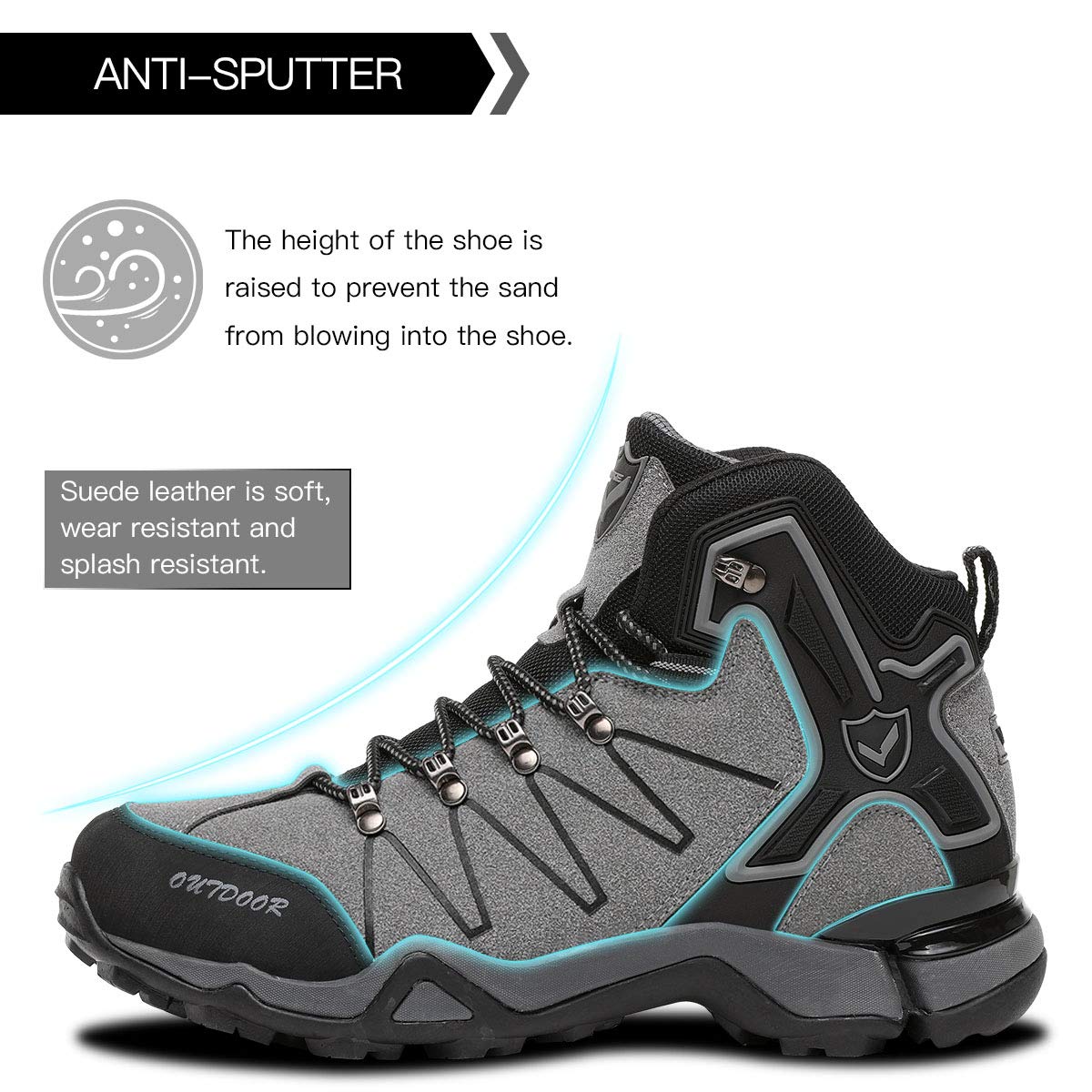 ELAPHURUS Men's Ankle Boots Hiking Shoes Work Sneakers Composite Toe Anti-Slip
