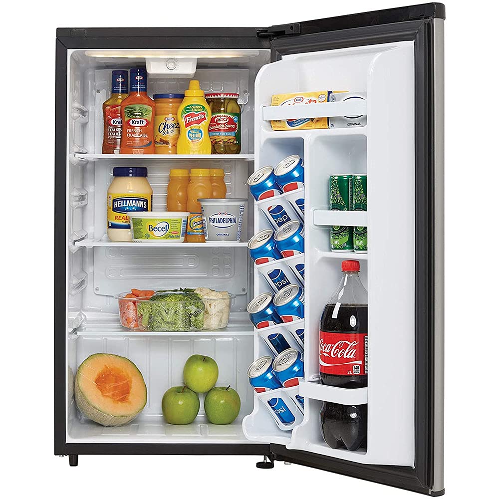 Danby DAR033A6BSRB / DAR033A6BSLDB-SD / DAR033A6BSLDB-SD 3.3 Cu. Ft. Contemporary Stainless Compact Refrigerator (Renewed)
