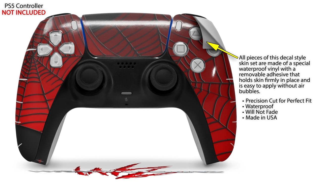 WraptorSkinz Skin Wrap compatible with Sony PS5 DualSense Controller Spider Web (CONTROLLER NOT INCLUDED)