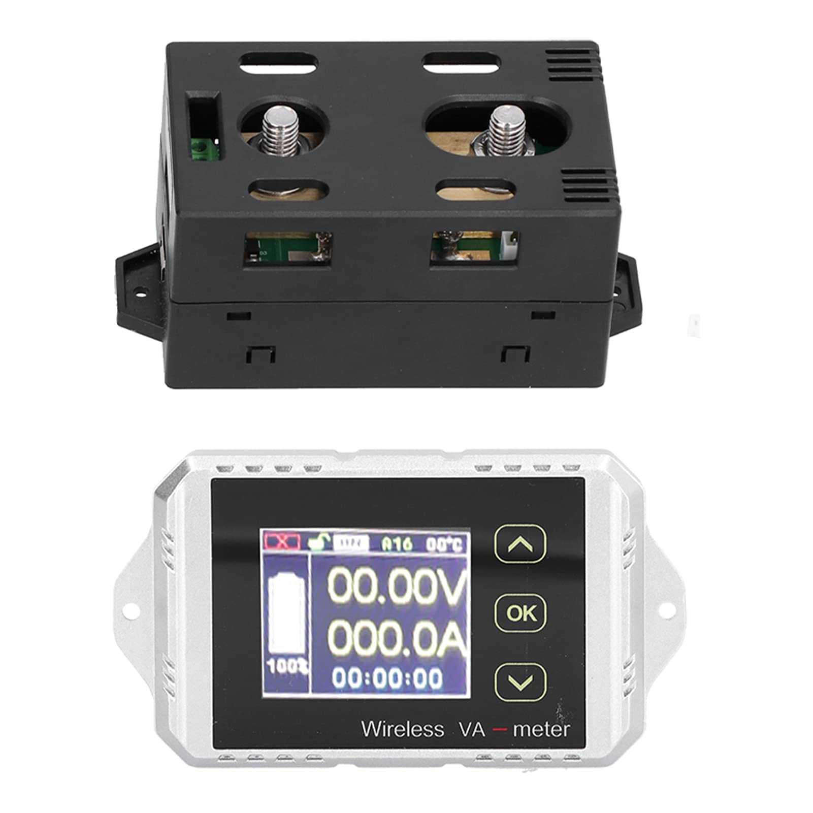 Color Screen DC Voltmeter Ammeter, Lightweight Electrical Measuring Tools with USB Cable for Battery Maintenance Personnel for Electrician