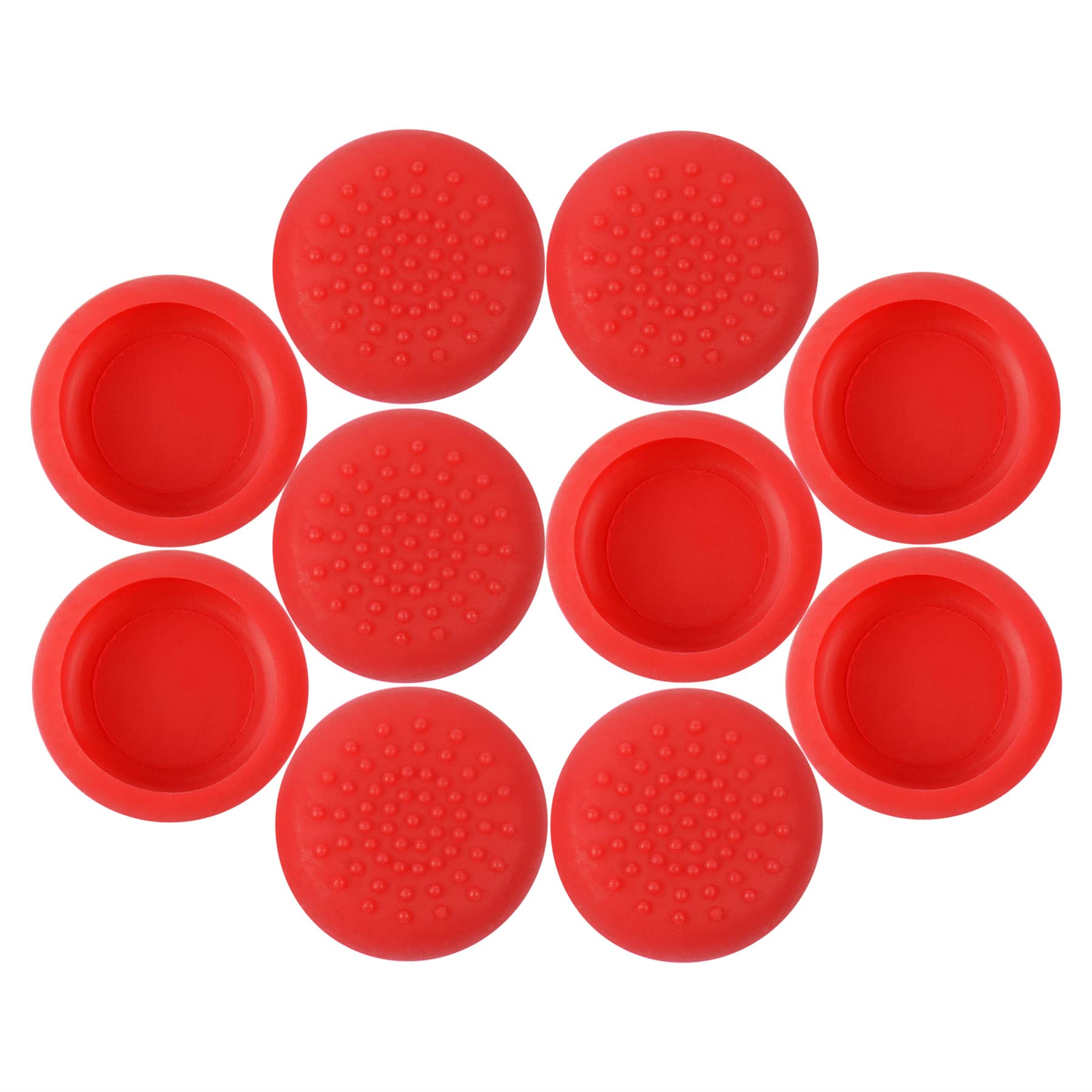 eXtremeRate 10 Pcs Red Anti-Slip Silicone Joystick Cap, Control Thumb Stick Grips Cover, Analog Sticks Caps for Xbox One Controllers