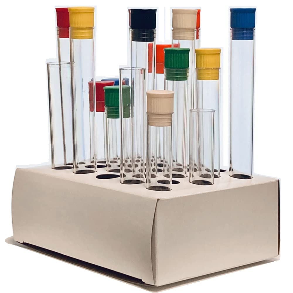 Plastic Test Tubes with Lavender Caps, 16X125mm, Polystyrene, Karter Scientific (Pack of 100)