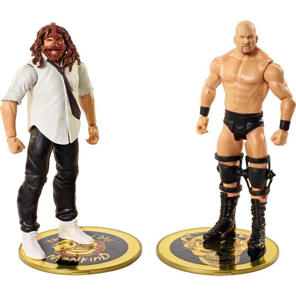 WWE MATTEL Stone Cold Steve Austin vs Mankind Championship Showdown 2 Pack 6 in Action Figures High Flyers Battle Pack for Ages 6 Years Old and Up