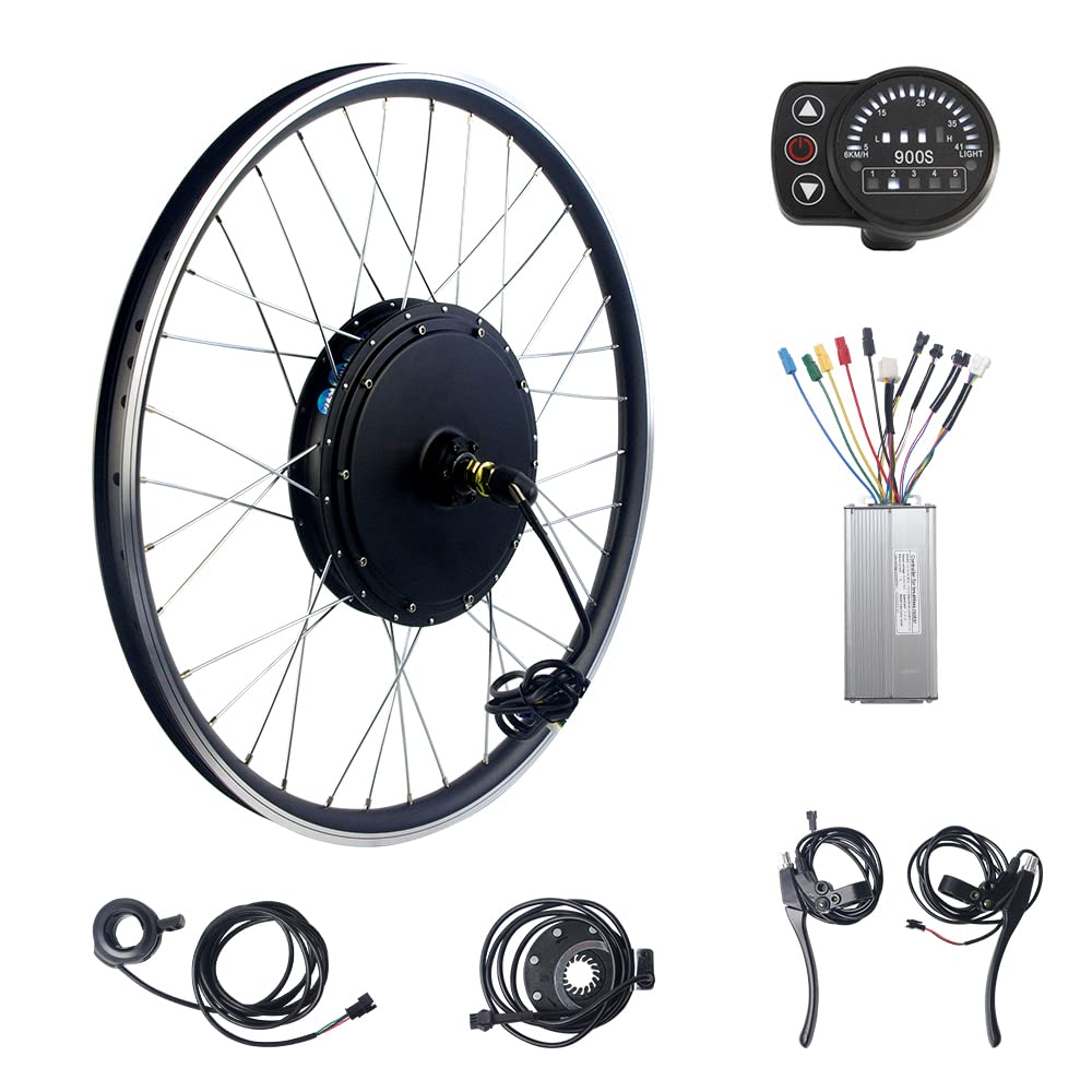 Electric Bicycle Conversion Kit 48V 1000W Brushless Rear Rotate Wheel Hub Motor Kit with Speedmeter Display 26inch LED900S Ebike Kit