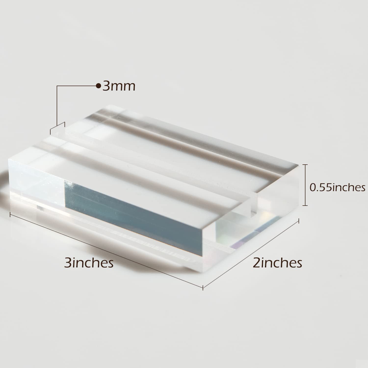 JINMURY 3" Clear Acrylic Sign Holder Stand-10 Pack Acrylic Stands for Acrylic Wedding Table Number Signs, Acrylic Card Holder, Clear Base for 5x7 Inch Acrylic Sheet Acrylic Table Signs