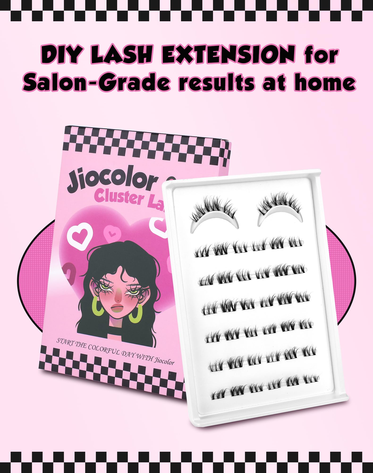 Jiocolor Manga Lashes Eyelashes 7 Pairs Lashes Natural Faux Mink Lashes Pack Fluffy False Eyelashes Cat Eye Lashes Curl False Eyelashes JE03 wispies Lashes