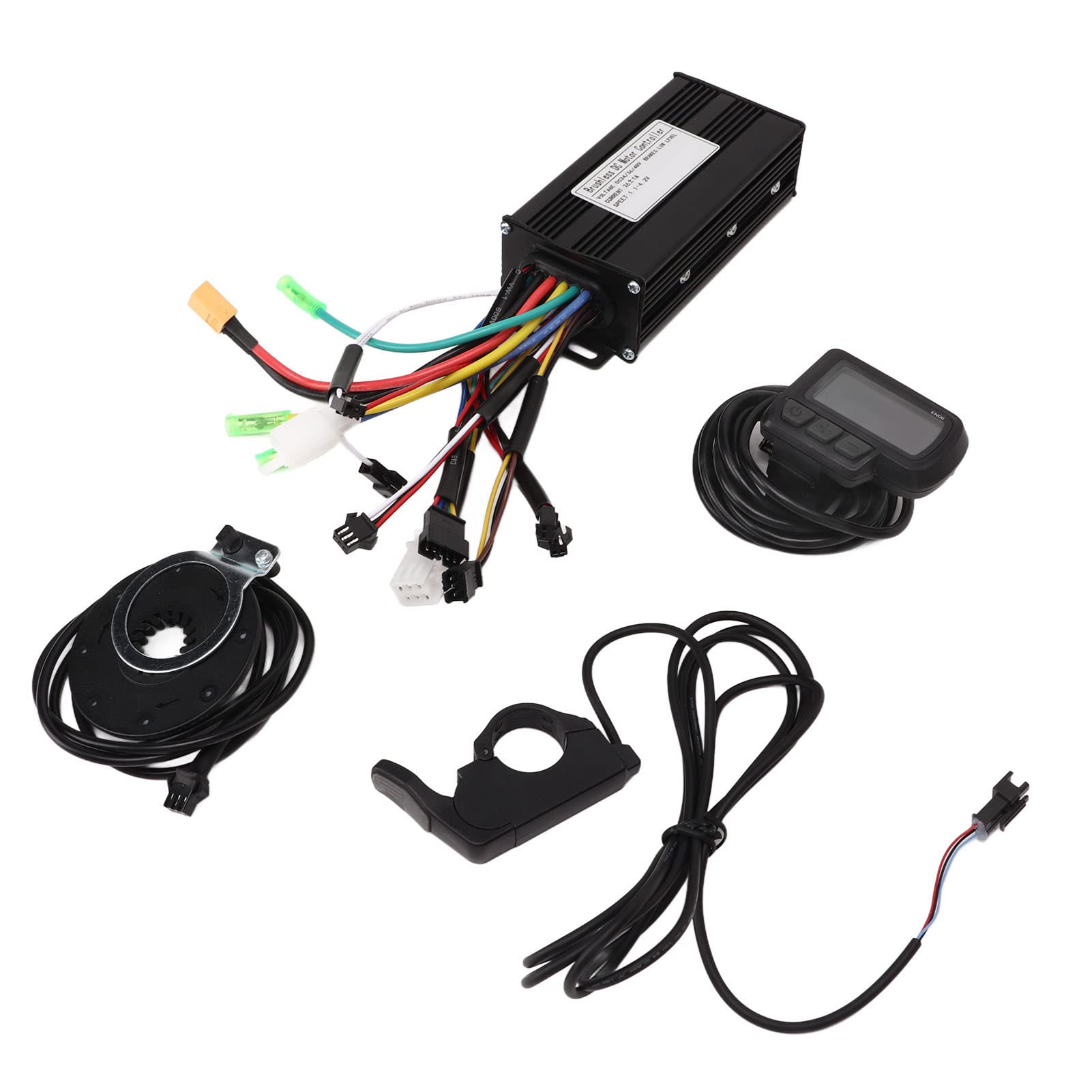 Electric Bike Motor Controller Kit, Electric Motor Controller Good Heat Dissipation LCD Meter 500W 750W 24V 36V 48V for Cyclists for DIY