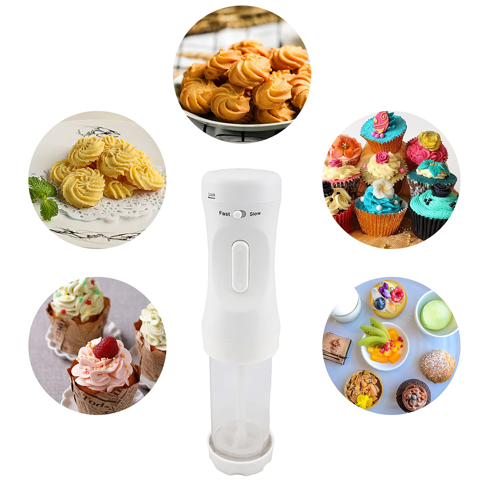 Electric Cookie Press Gun Set, Cookie Maker Kit Homemade Baking Tool With 12 Discs And 4 Icing Nozzles Tips, for Biscuit Cake Dessert DIY Maker and Decoration