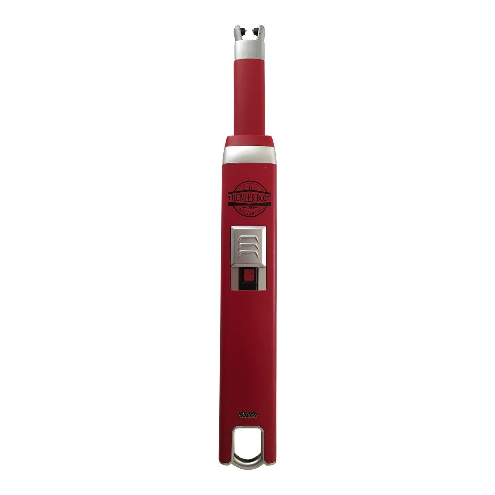 Thunder Bolt Pro Electronic USB Lighter Rechargeable, Double Arc Spark Safe to Use on Gas BBQs, BBQ Firelighters, Gas Stove, Candles, Camping Fires, Paper, 100s of Times w/o Charge, Guaranteed (Red)