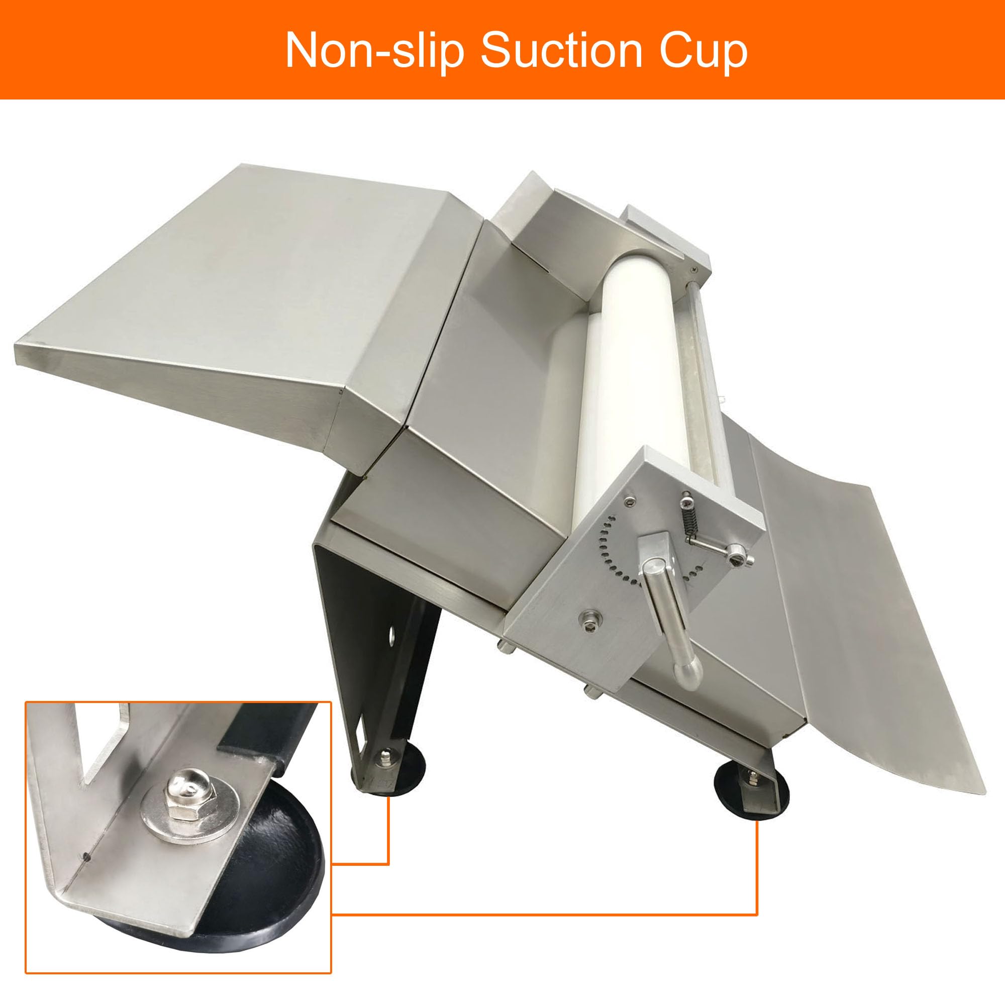 INTSUPERMAI Manual Dough Sheeter 16.5" Pastry Dough Roller Machine Stainless Steel Dough Press Sheeter Fondant Sheeter for Fondant, Croissants, Pizza and Puff Pastry
