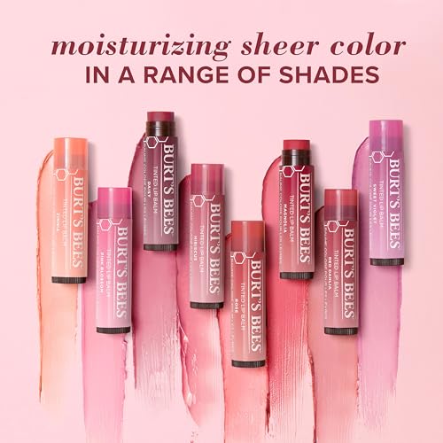 Burts Bees 100% Natural Tinted Lip Balm, Red Dahlia with Shea Butter & Botanical Waxes 1 Tube