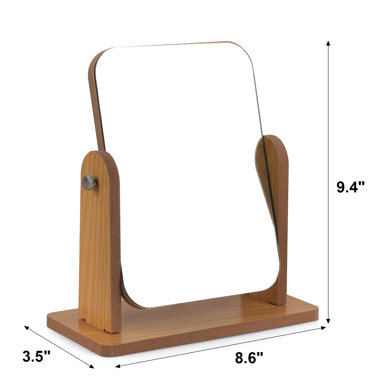 Forest aesthetics Makeup Mirror Wooden Desk Mirror Single-Sided Makeup Mirror 360 Degree Swivel Mirror,Portable Removable Table Table Mirror&Room High-Definition Make Up Mirror (Large)