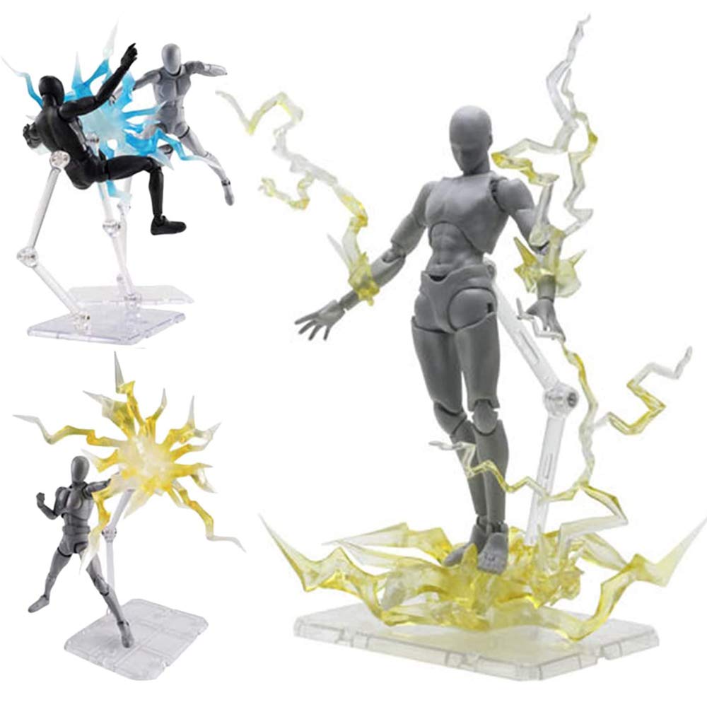 XISTEST Action Figure Stand, 10 PCS Assembly Action Figure Display Holder Base Doll Model Support Stand Compatible with HG RG SD SHF Gundam 1/144 Toy Clear
