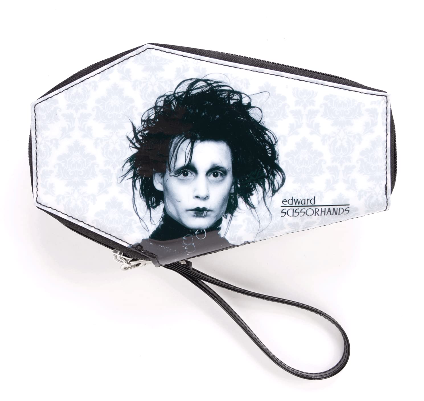 Edward Scissorhands Fleur De Lis Zip Around Coffin Wallet Wristlet Clutch