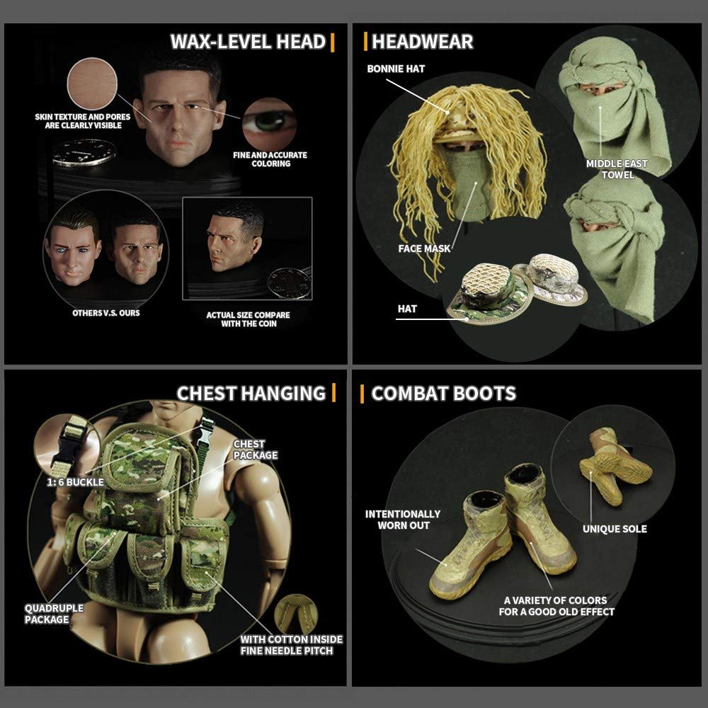YEIBOBO ! Highly Detail Special Forces 12inch Action Figure SWAT Team (Sniper - All Terrain)
