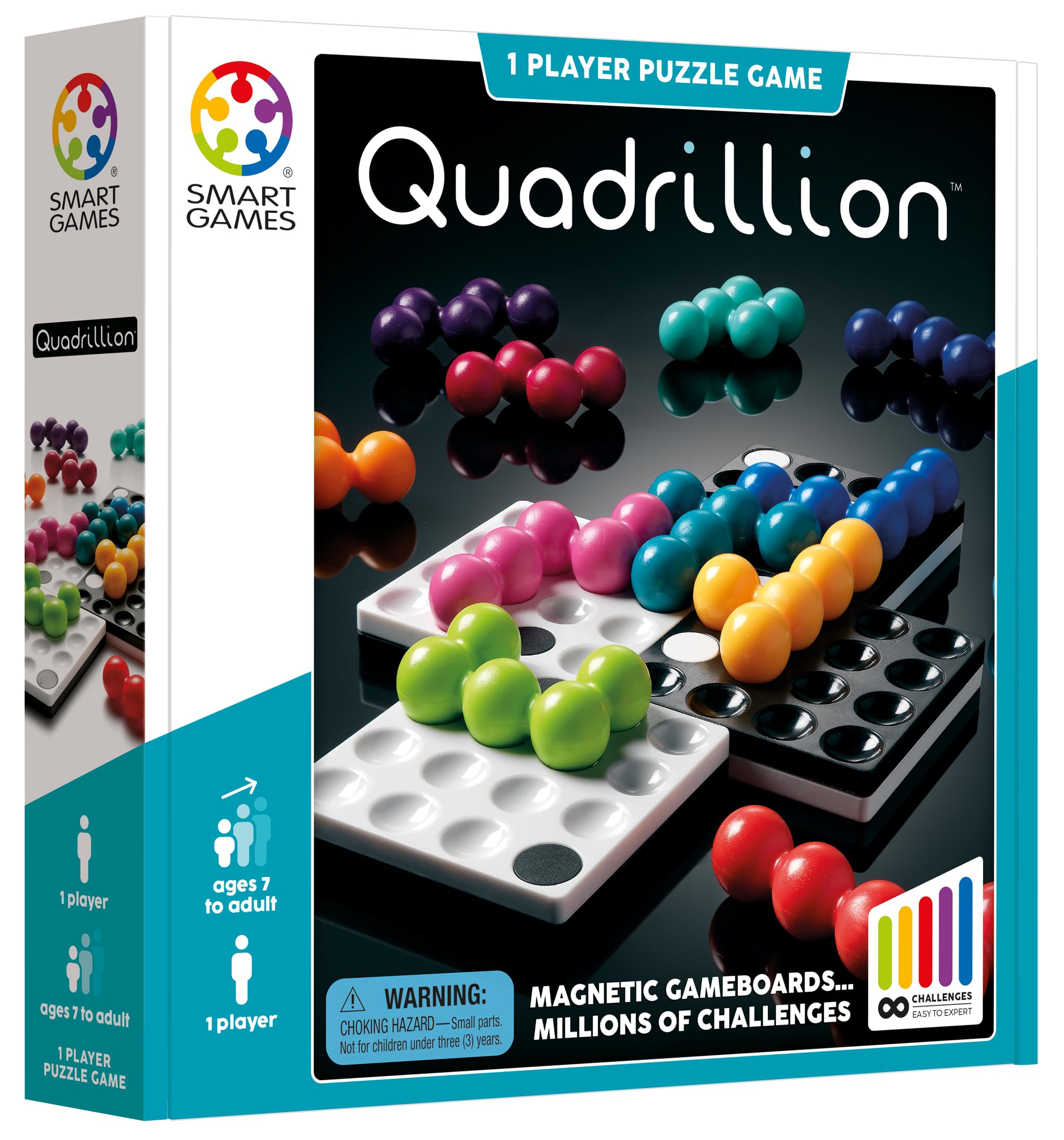 SmartGames Quadrillion Multi-Grid Magnetic Puzzle Game with Millions of Challenges for Ages 7 β Adult