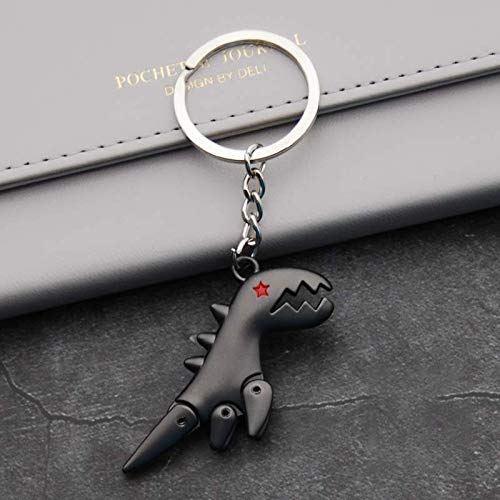 YONGYAN Dinosaur Cute Keychain Couple Keychain Pendant Unisex Car Keyring Alloy Bag Accessories for Men and Women (Black)