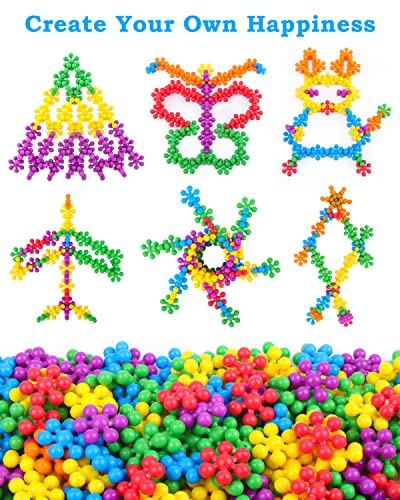 FASTSPOK Building Blocks, 500 Pieces Kids STEM Building Toys Discs Sets Interlocking Solid Plastic for Preschool Kids Boys and Girls Aged 3+, Creativity Kids Educational Toys