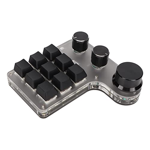 FOTABPYTI Custom Mini Keyboard Mini Gaming Keyboard Switches Interchangeable 3 Buttons 1200mAh Programmable for PC (Black)