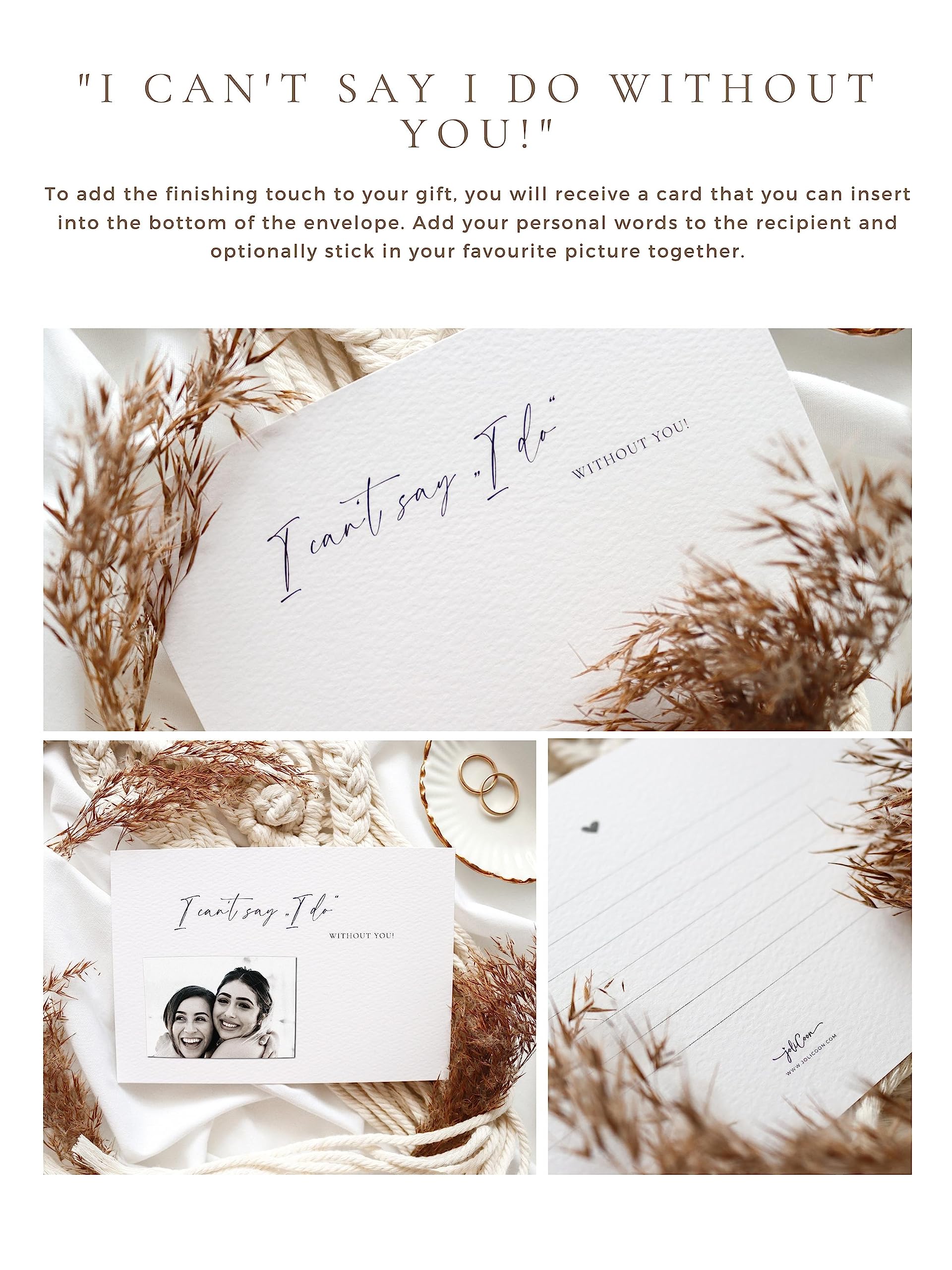 Jolicoon Will you be my bridesmaid wooden card with flip envelope and seal sticker - Bridesmaid proposal card
