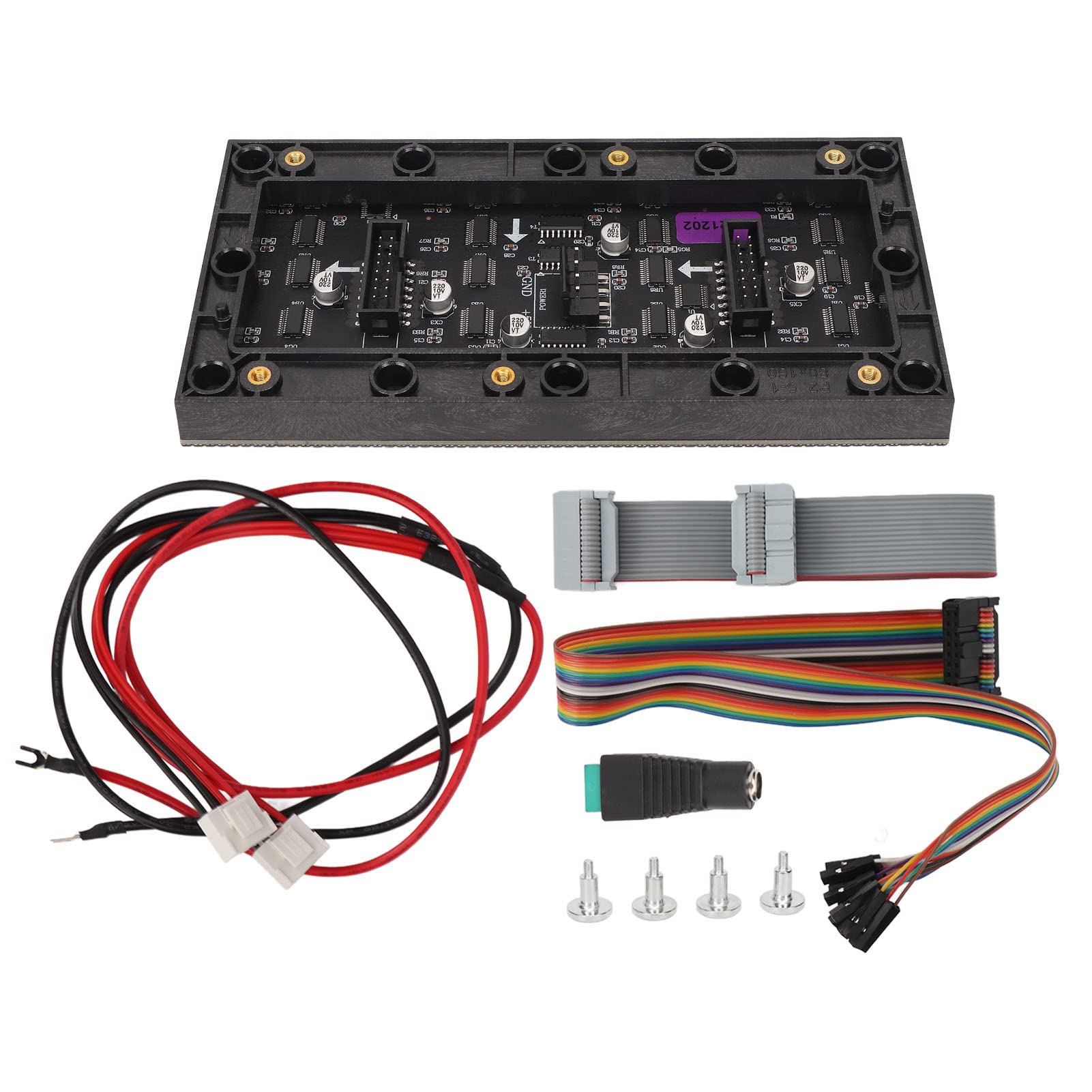 FOTABPYTI RGB LED Matrix Panel, 2.5mm Pitch Digital LED Module HUB75 Header 64x32 3.1in Wide Full Color for Monitor