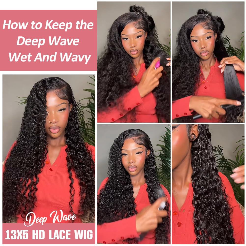 Elastic Bands for Wig Edges Adjustable Lace Melting Band for Wigs Thick Comfortable Durable Wig Band for Lace Frontal (13x5 deep 200density, 2 PCS)