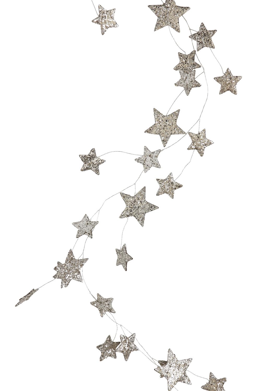 Creative Co-Op 72" Star Shaped Glitter Garland, Multi