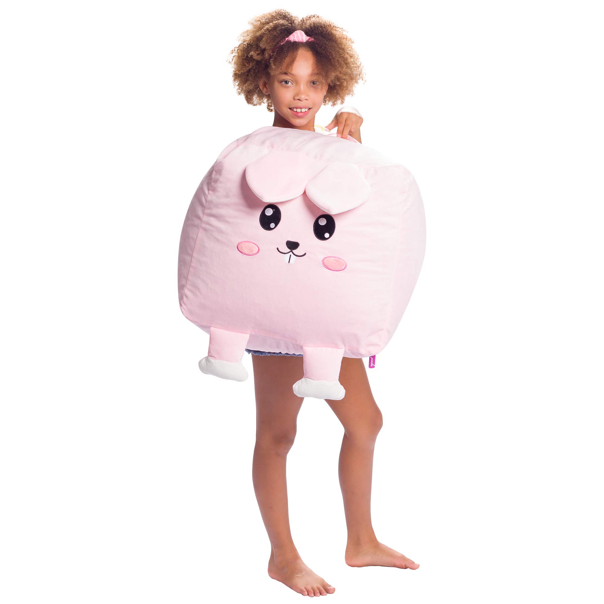 Posh Creations Large Bean Bag Soft Cozy Animal Chair for Bedrooms, Kids Lounger, Medium, Bunny - Tie Dye