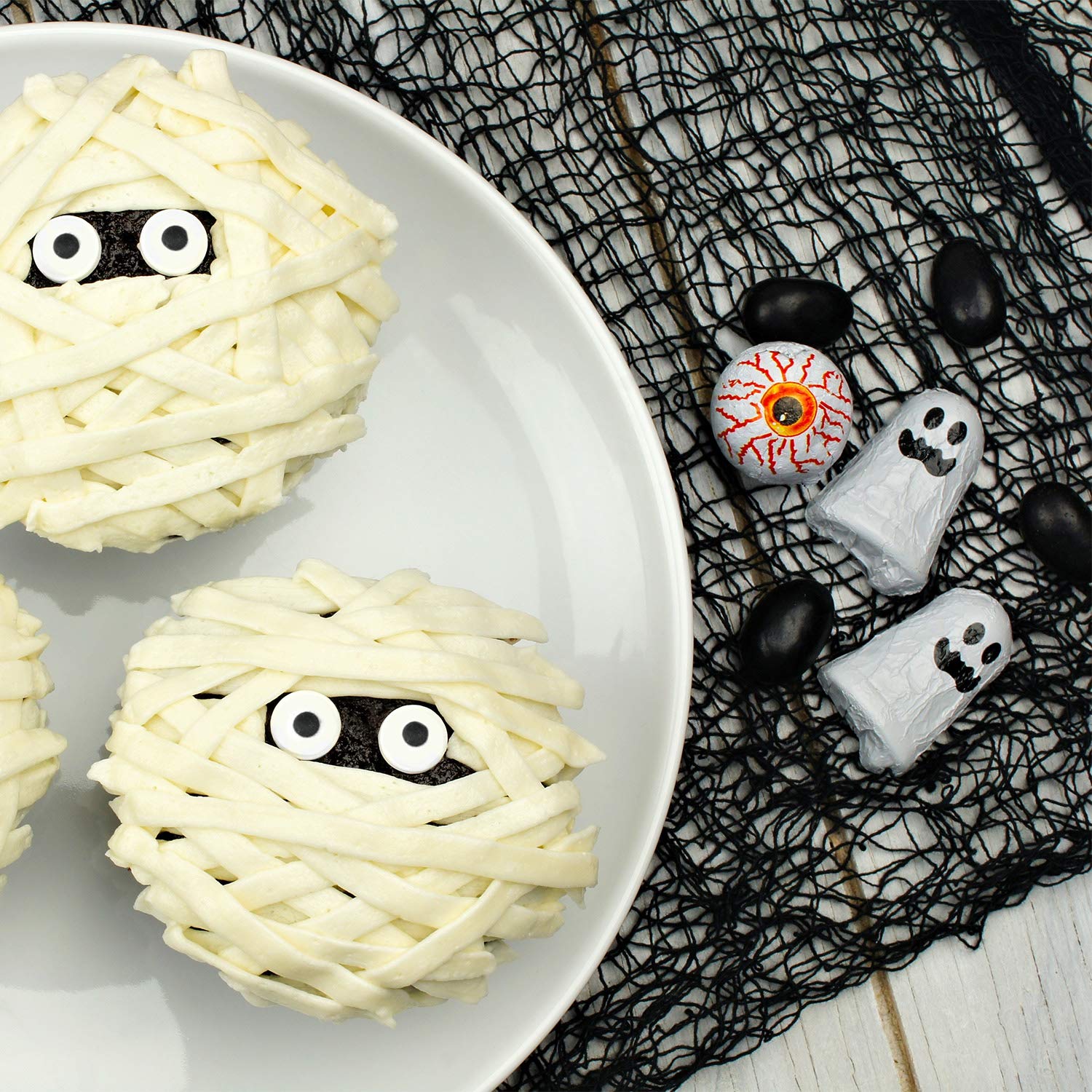 JOVITEC 4 Pack Halloween Creepy Cloth Spooky Fabric Cloth Loose Weave Gauze Freaky Cheesecloth for Haunted Halloween Party Decoration (2 Yards x 30 Inch,Black)