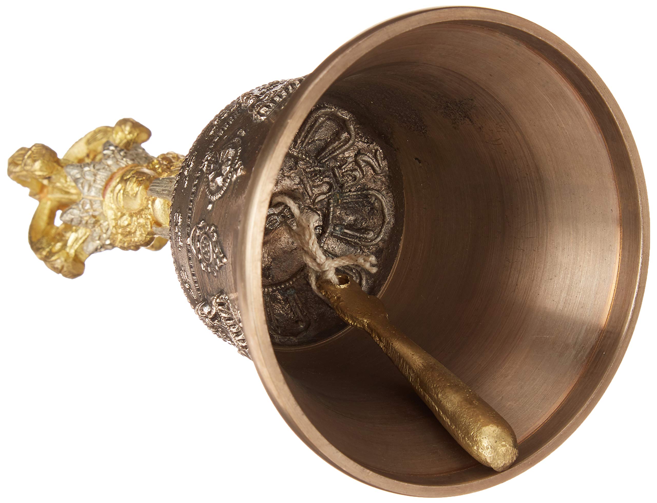 Singing Bowl Nepal Tibetan Buddhist Meditation Bell And Dorje Set - Dharma Objects Bell Of Enlightenment From Nepal 7 Inches