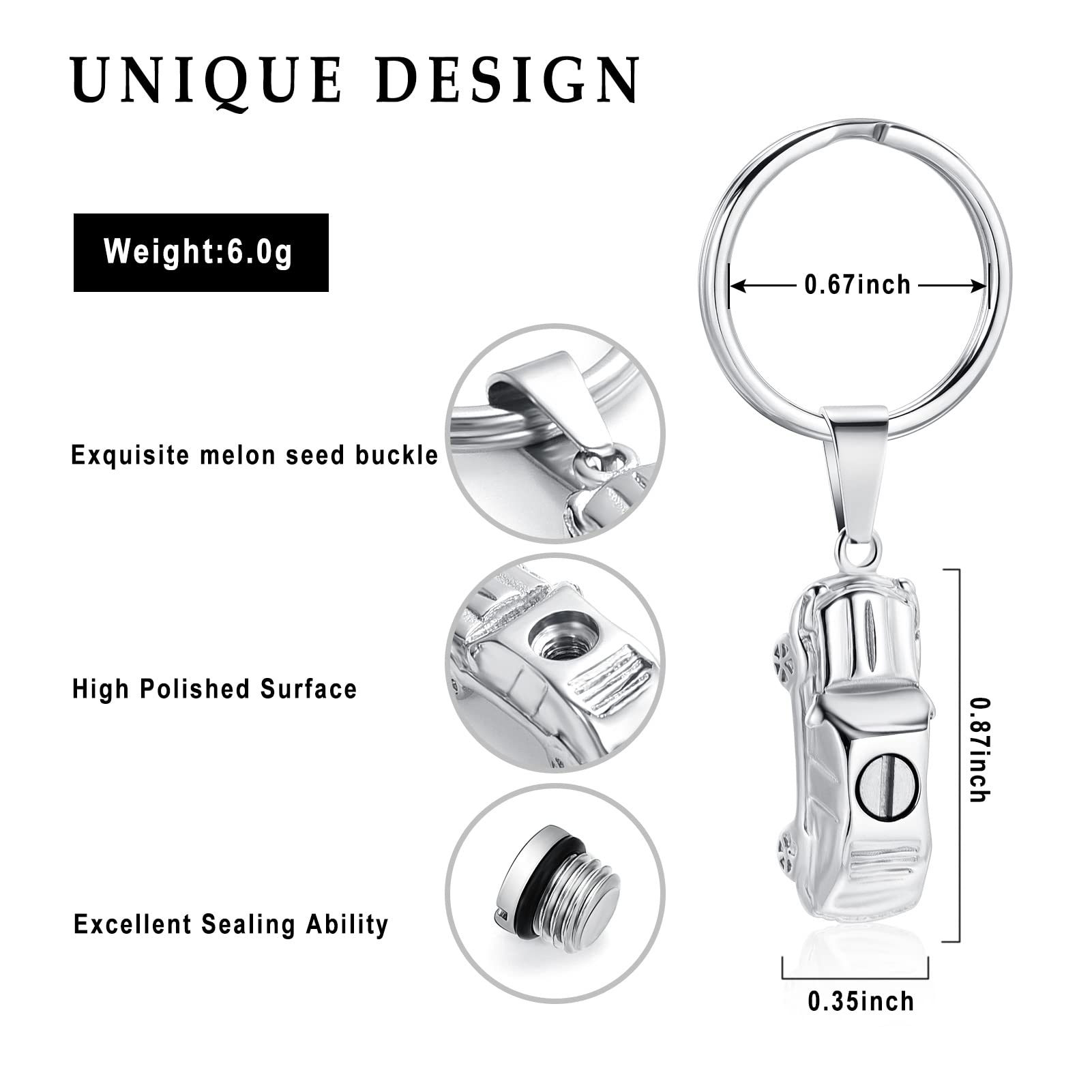 Cremation Jewelry for Ashes Little Car Shape Urn Pendants for Ashes Holder Memorial Keepsake Urn Necklace Cool Necklace