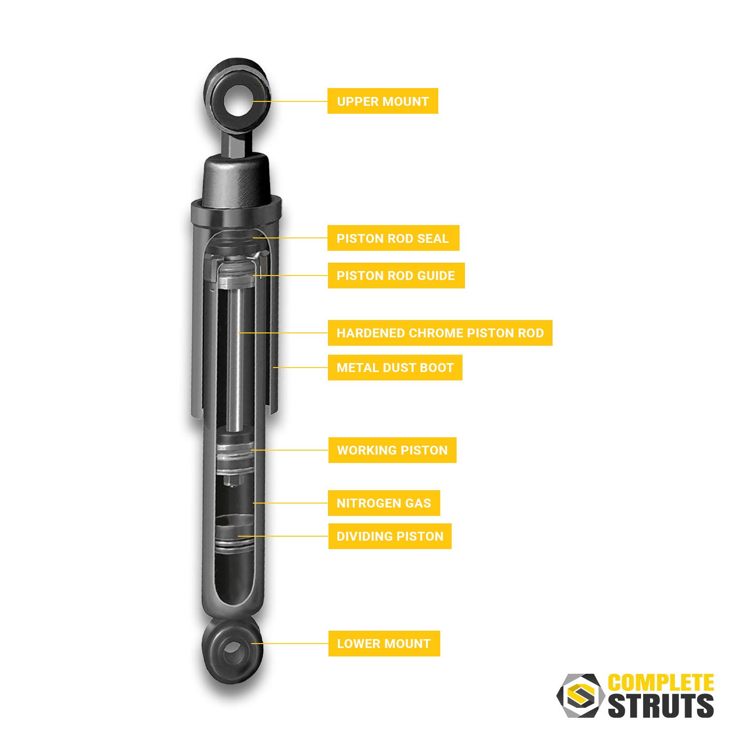 COMPLETESTRUTS - Front Complete Strut Assemblies with Coil Springs and Rear Shock Absorbers Replacement for 2007-2010 Ford Edge - Set of 4