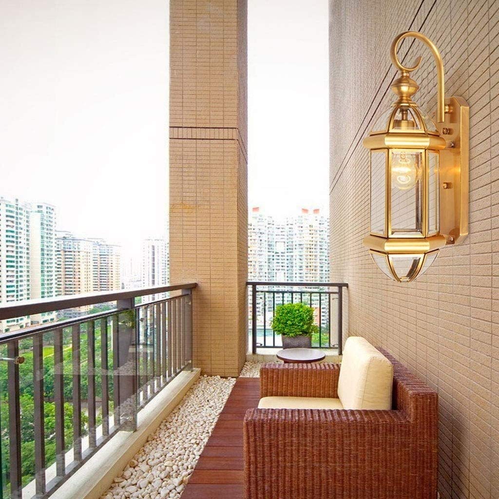 ZpLMW Wall Light Copper Outdoor Wall Lamp Waterproof Home Retro Garden Lighting Corridor Aisle Balcony Exterior Wall Stair Wall Lamp