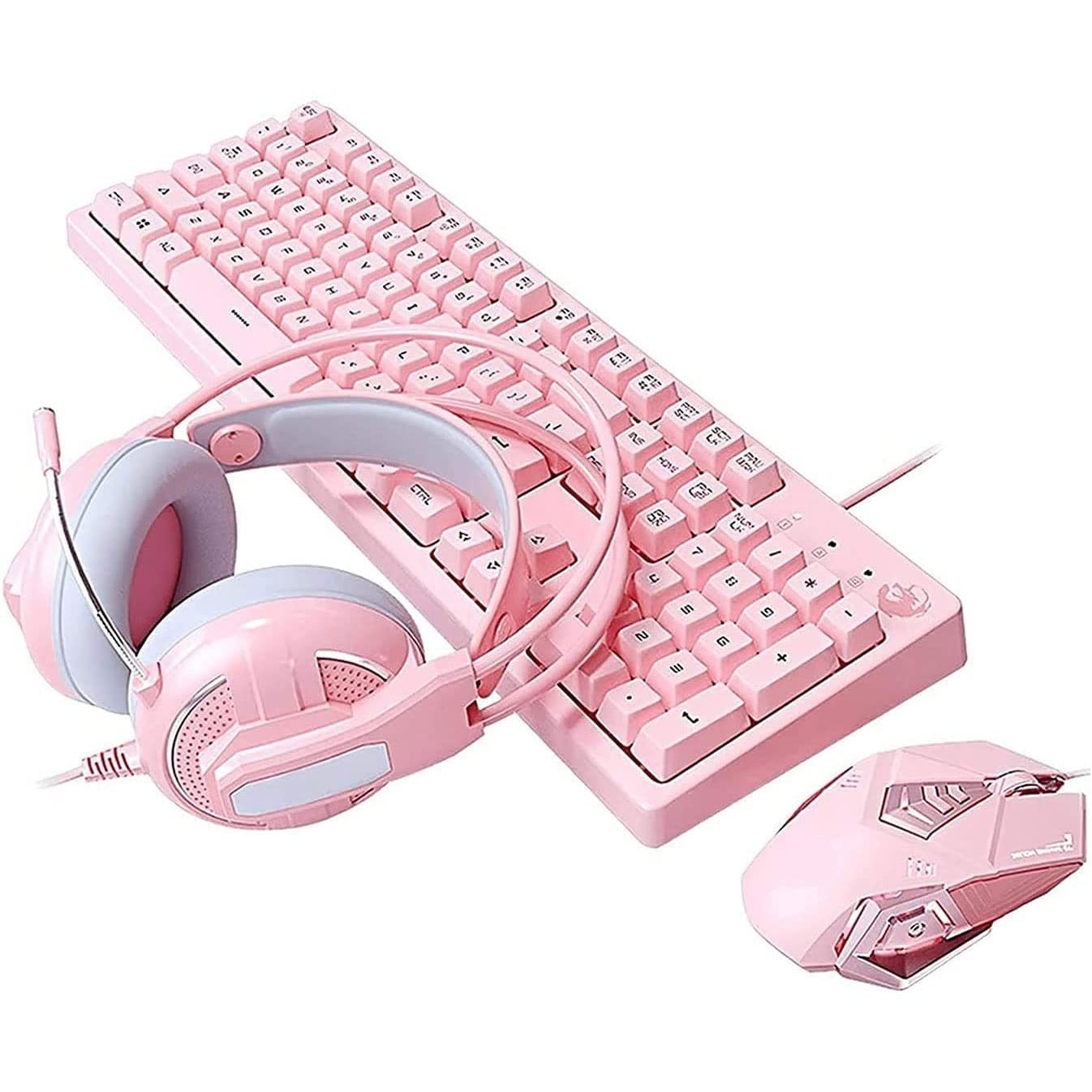 Feiyx Gaming Keyboard and Backlit Mouse and Headset Combo,USB Wired Backlit Keyboard,LED Gaming Keyboard Mouse Set,Headset with Microphone for PC,Laptop,Windows