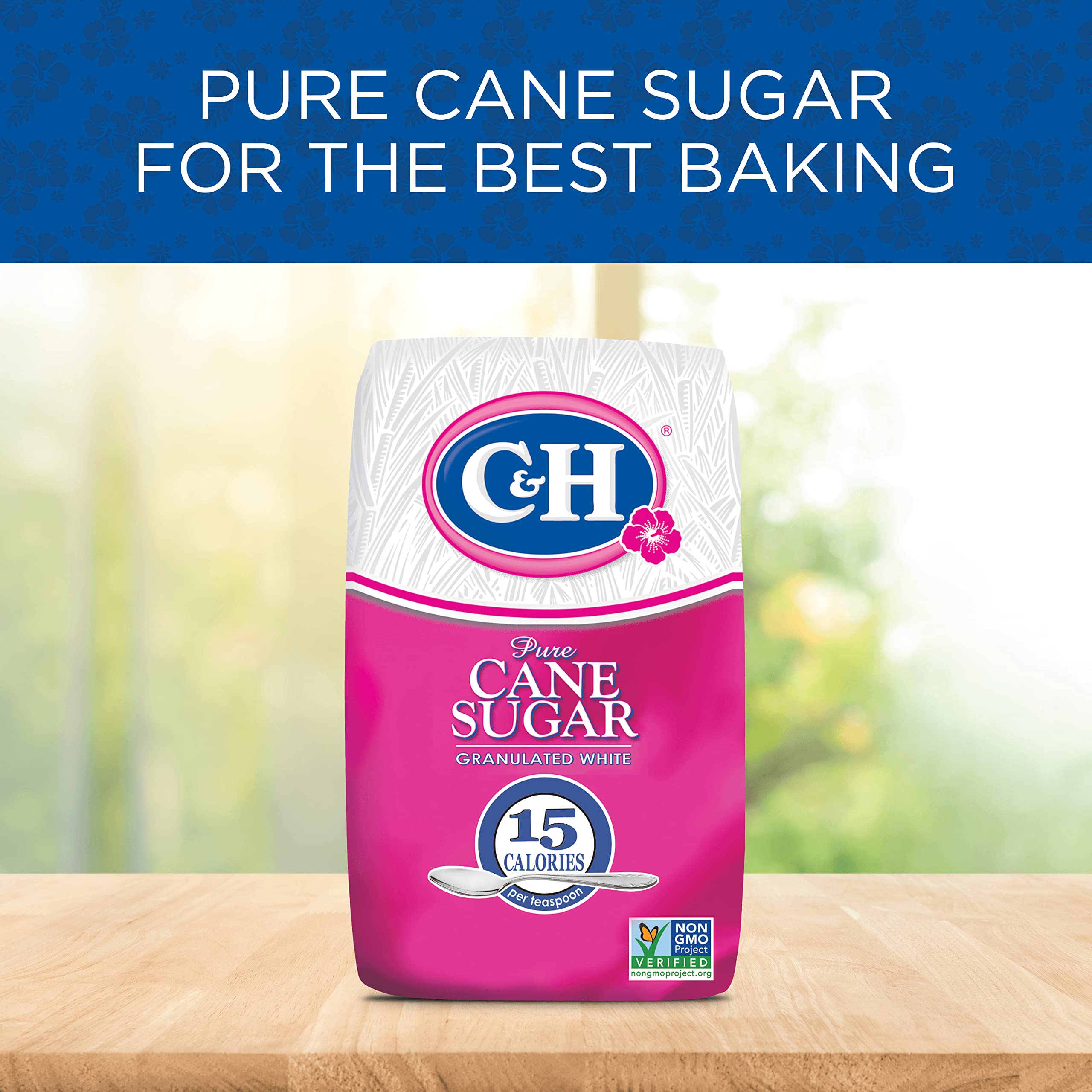 C&H Premium Pure Cane Granulated Sugar, 4 LB Bag (Pack of 2)