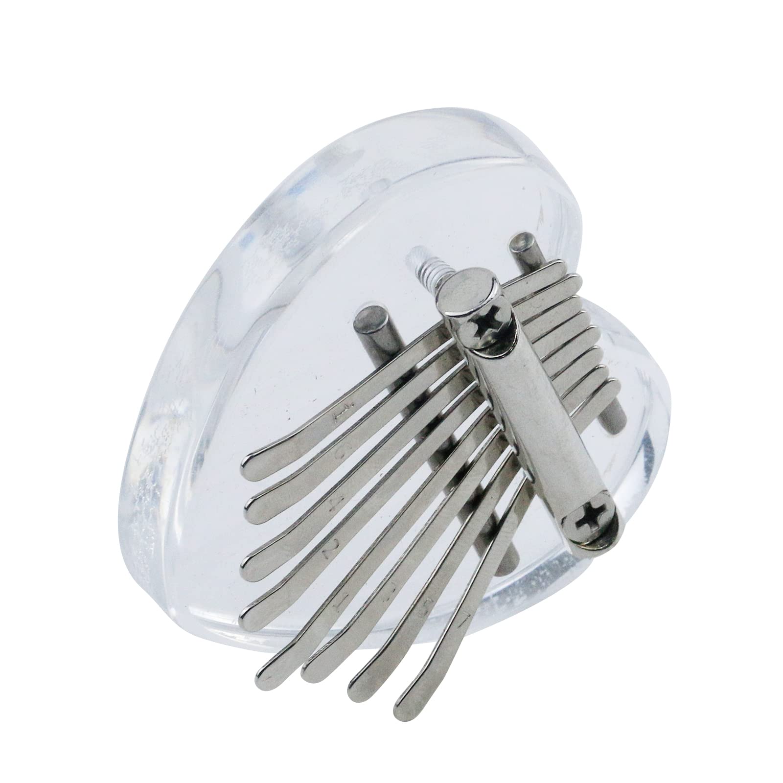 Coshar 8 Keys Mini Thumb Piano Heart Shaped Finger Piano Mbira Musical Instruments Easy Playing for Kids Adult Beginners - Clear